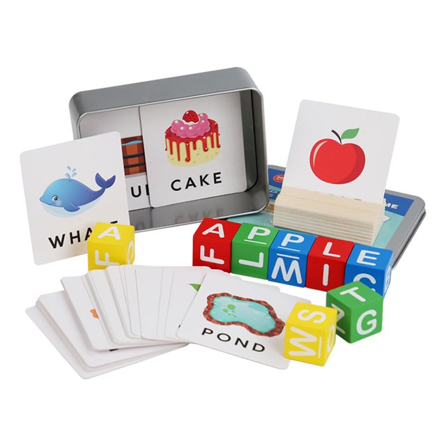 STARTIST Wooden CVC Word Spelling Games Flash Cards Matching Game ...