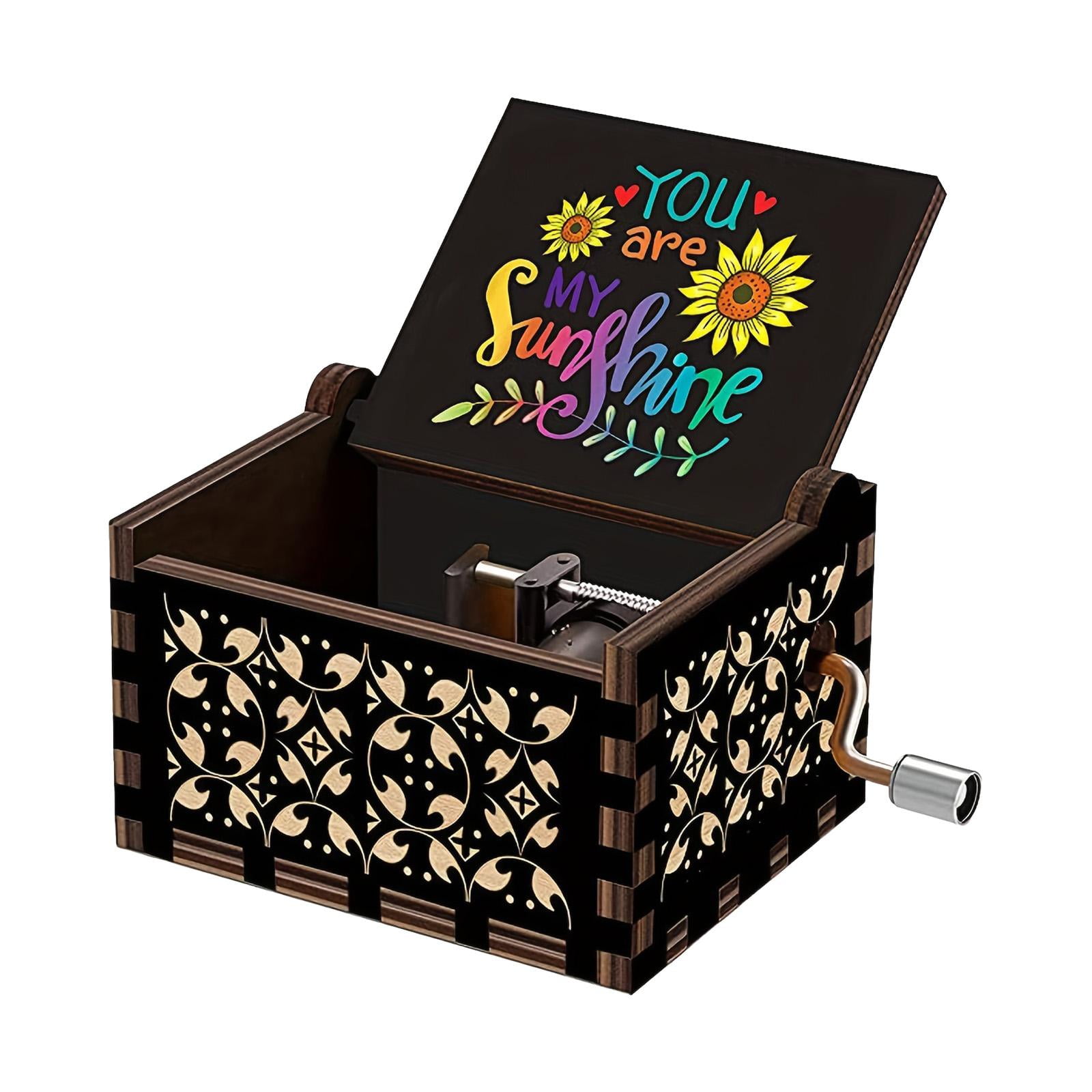 STARTIST Wooden Music Box, Engraved You Are My Sunshine, Hand Crank ...