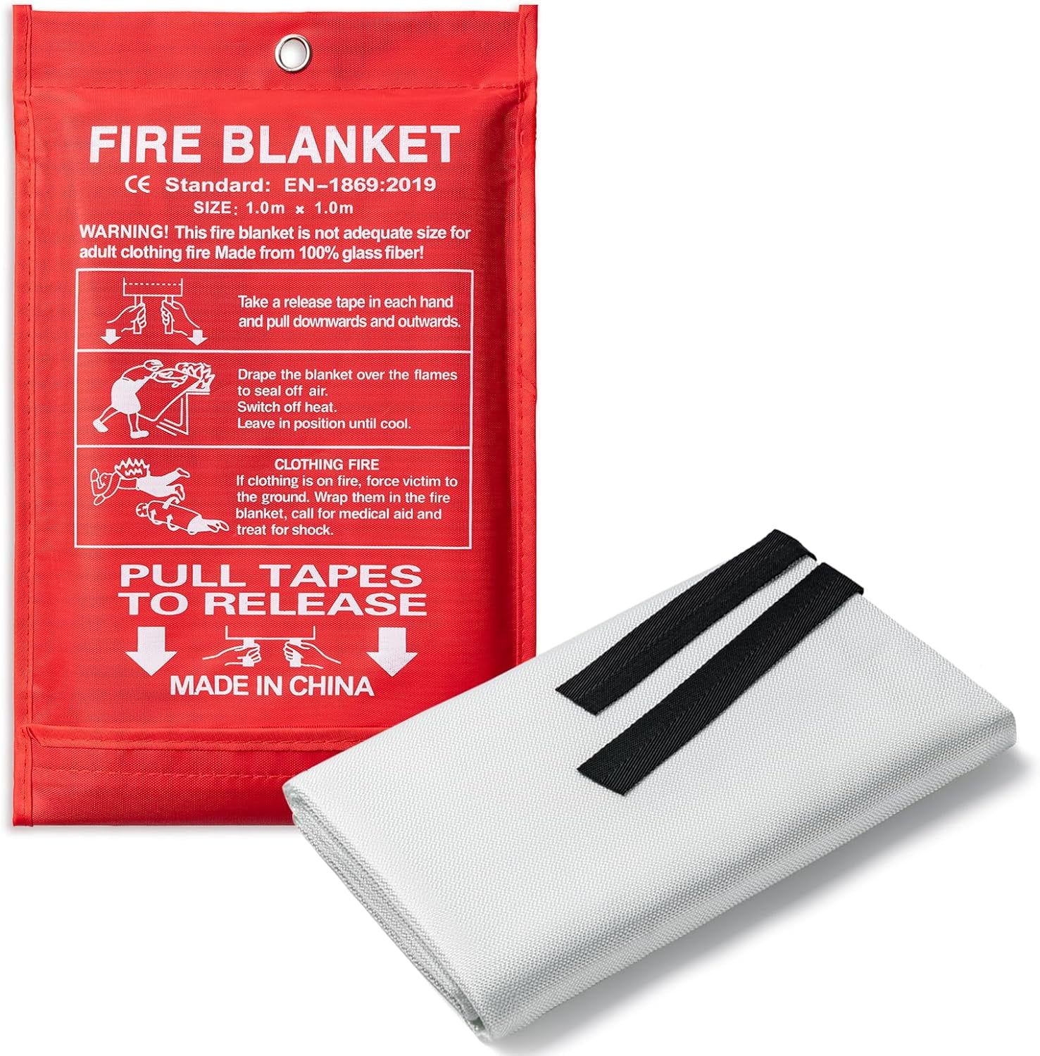STARTWO Emergency Fire Blanket High Heat Resistant, Fiberglass Flame ...