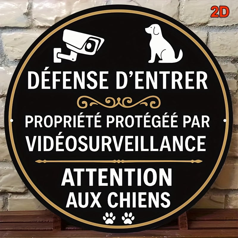 STARVA Aluminum No Entry Warning Sign with Security Camera & Dog Patrol ...