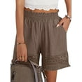 STARVNC Women Hollow Out Ruffle High Waisted Smocked Pocket Shorts - Walmart.com