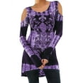 STARVNC Women Long Sleeve Boho Printing Colorblock Splice Tunic Top ...