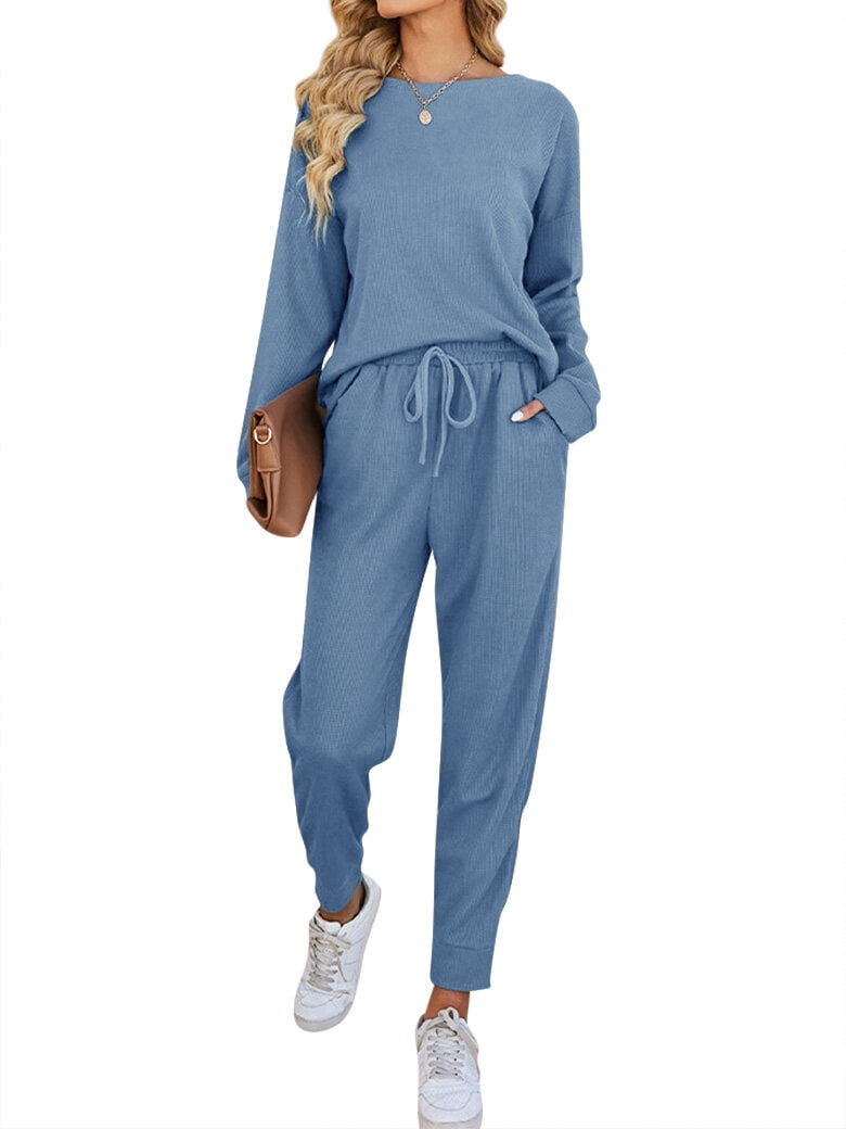 STARVNC Women's Casual Clothing Lounge Outfits, Long Sleeve Crew Neck ...