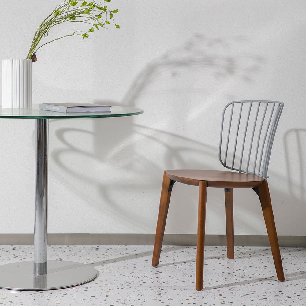STARWAY Spindle-Back Dining Chair with Wood Seat and Leg, Metal ...