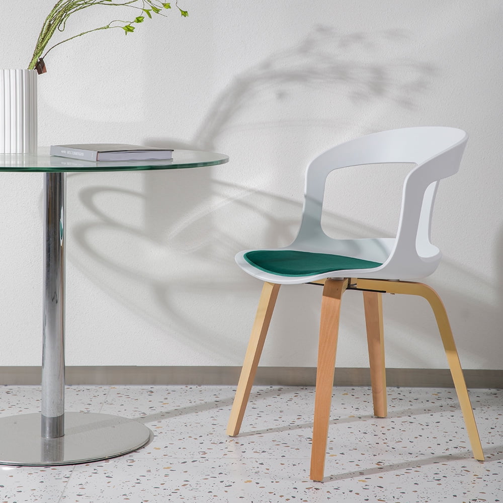 STARWAY White Dining Chairs Set of 2, with Plywood feet and ...