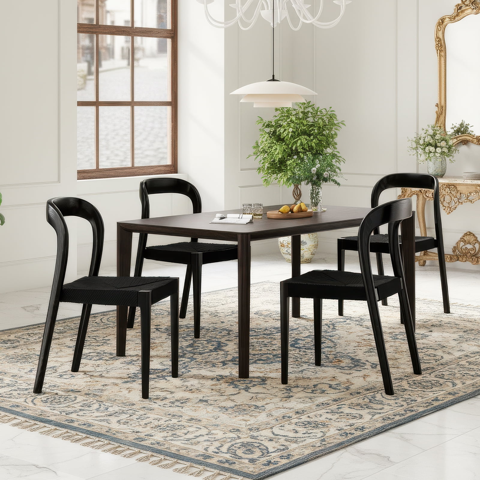 STARY Ash Wood Stackable Dining Chair Mid Century Modern Wooden for ...