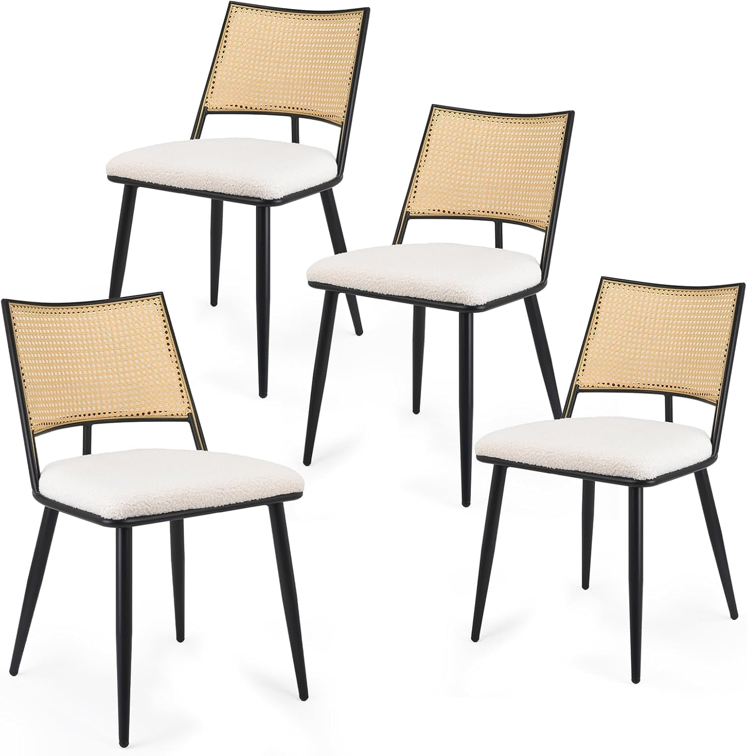 STARY Dining Chairs Set of 4, Mid-Century Modern Kitchen Chairs with ...