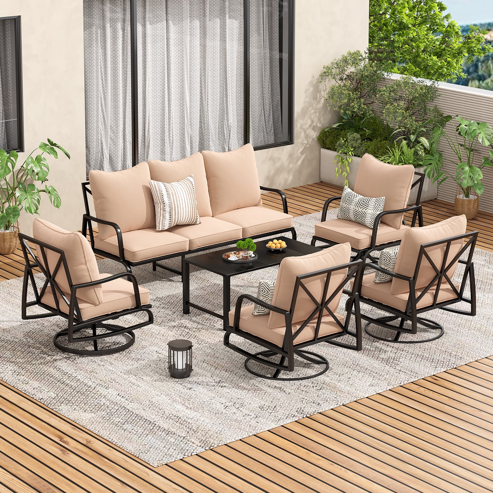STARY Outdoor Patio Furniture Set, 6 Piece Patio Furniture Set, 4 x ...