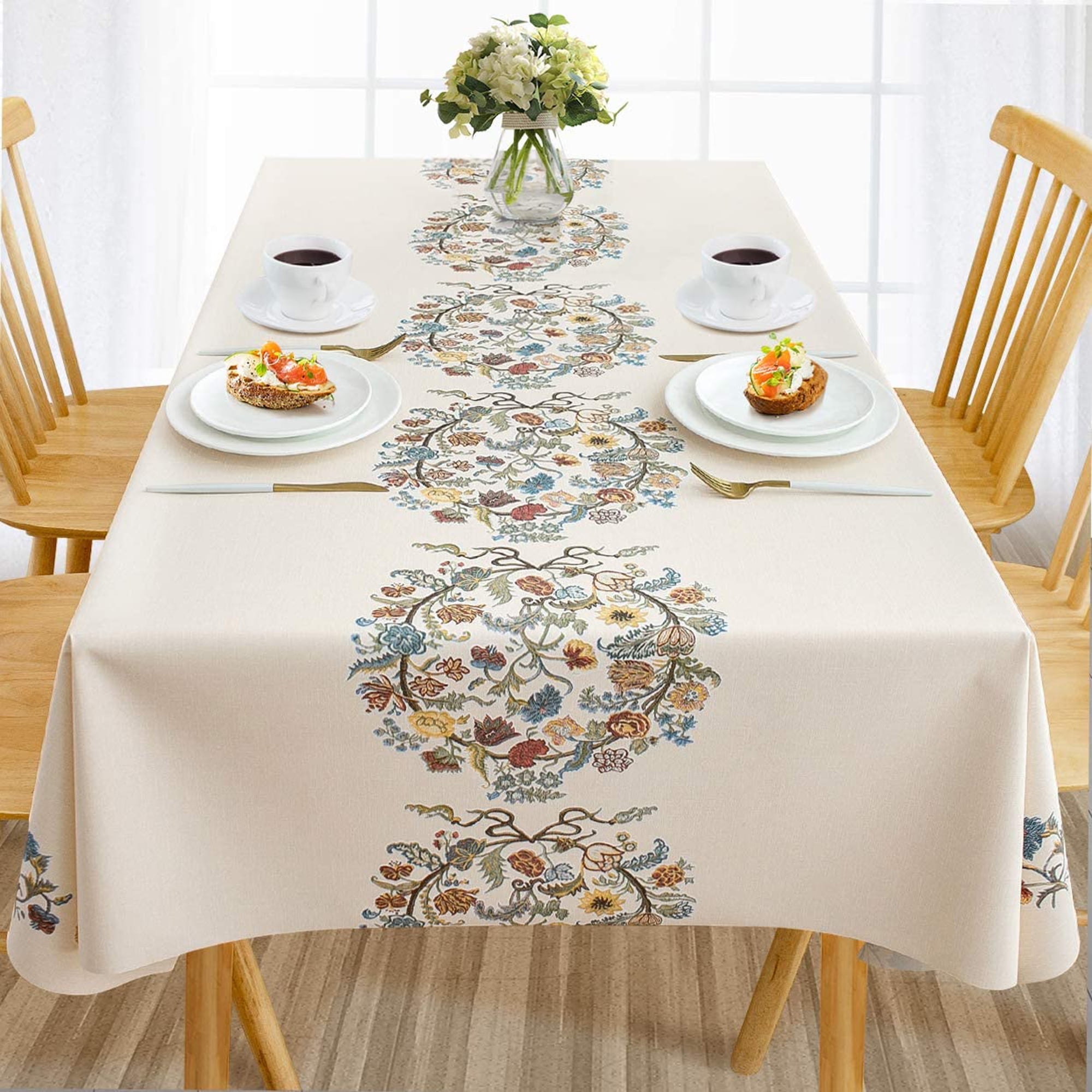 STATINT Stain and Wrinkle Resistant Tablecloth, Waterproof Wipe Clean ...
