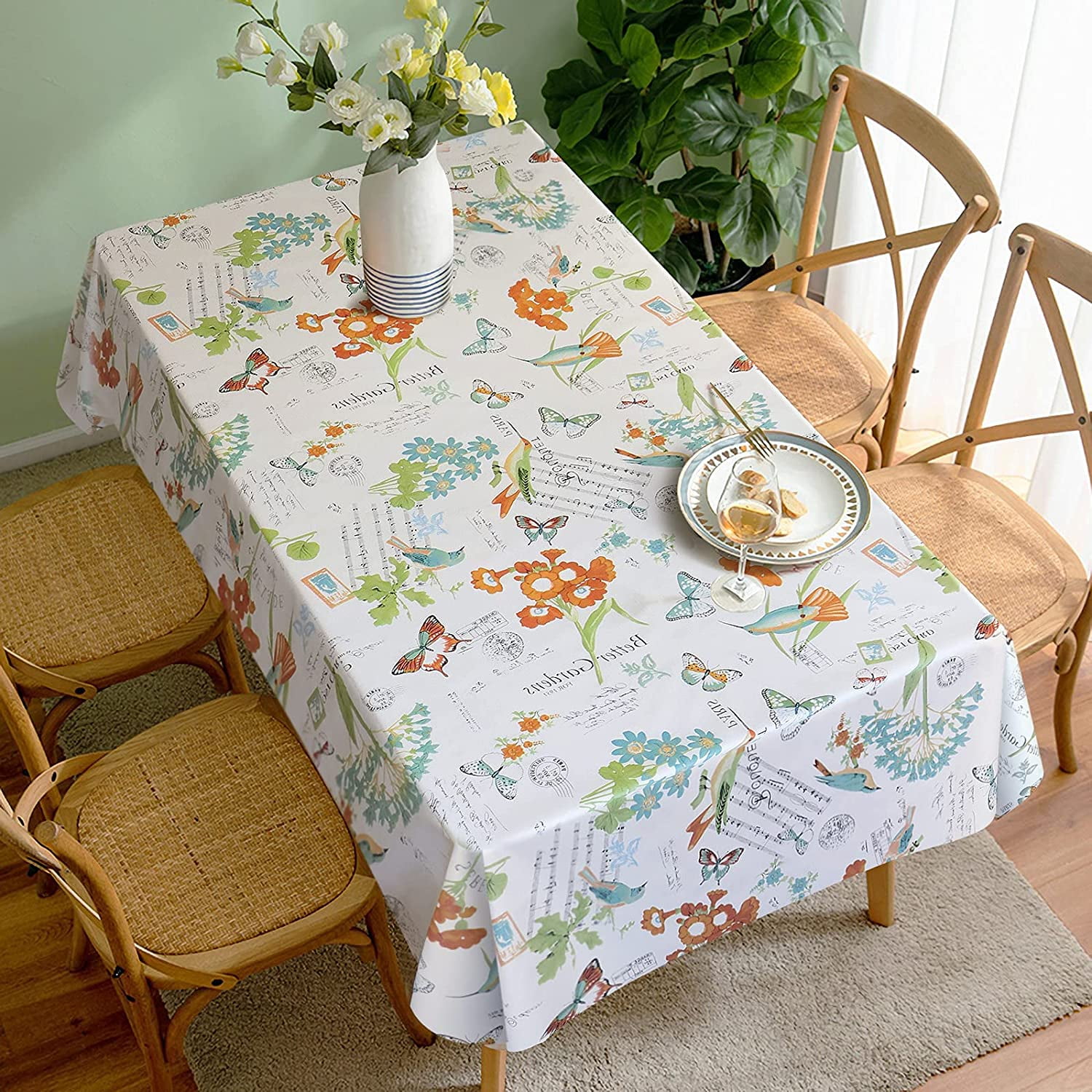 STATINT Vinyl Tablecloth, Waterproof Oil-Proof Wipeable Heavy Duty ...