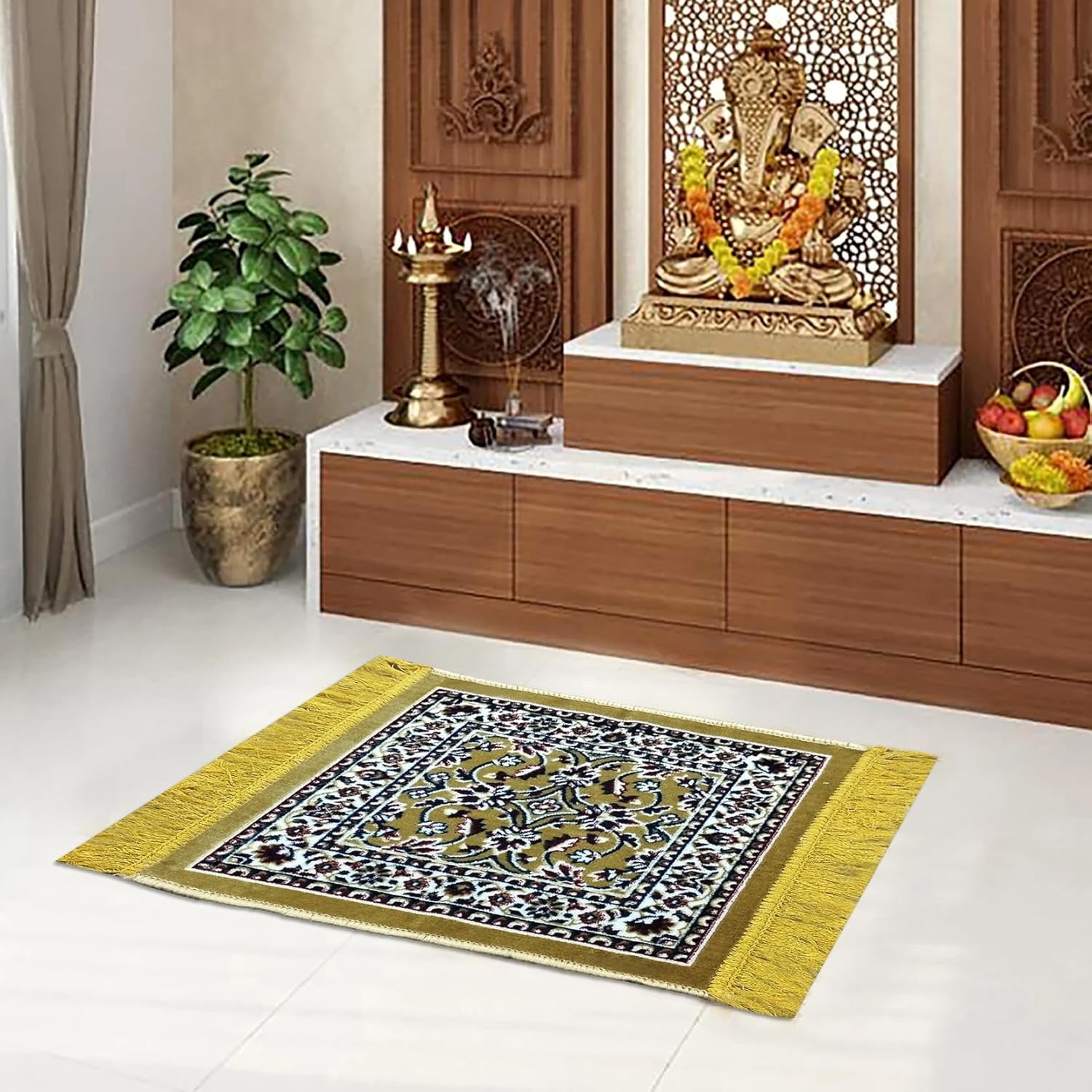 STATUS Traditional CarpetPooja Mat Square Shape Mat for Home Temple ...