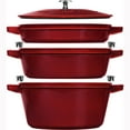 Staub 4 Piece Grenadine Stackable Cast Iron Cookware Set - Walmart.com
