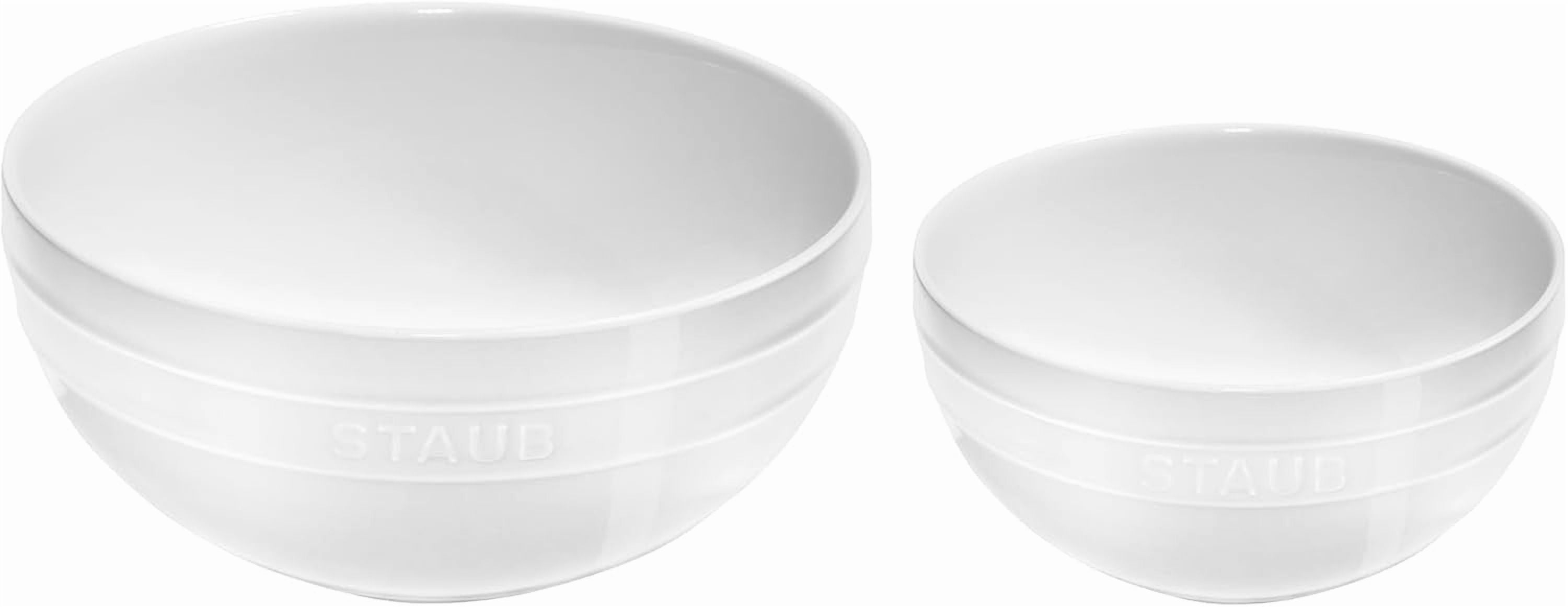 STAUB Ceramic 2-pc Nested Mixing Bowl Set - White - Walmart.com