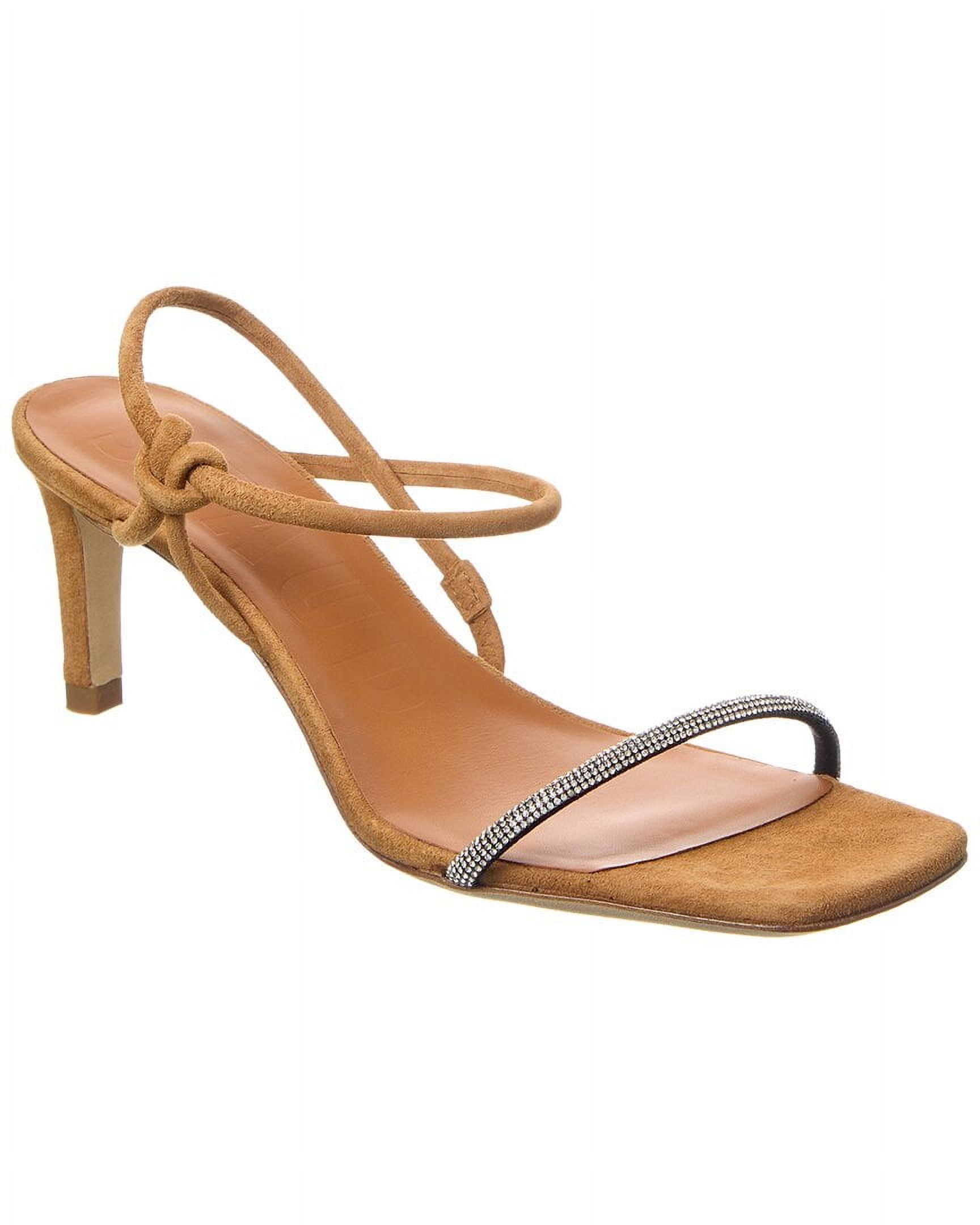 STAUD Laurel Crystal Suede Sandal, 38, Brown - Walmart.com