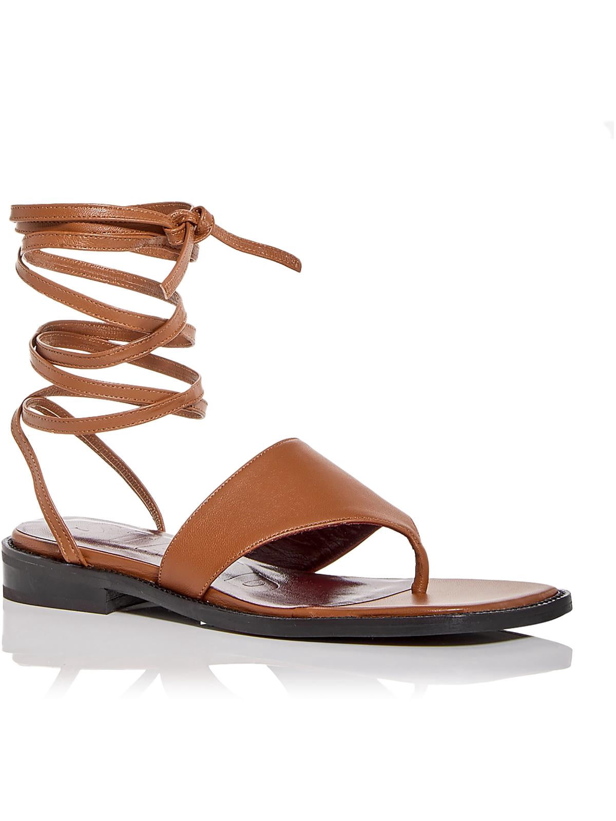 STAUD Womens Alexandre Lace Up Sandal Leather Flat Thong Sandals ...