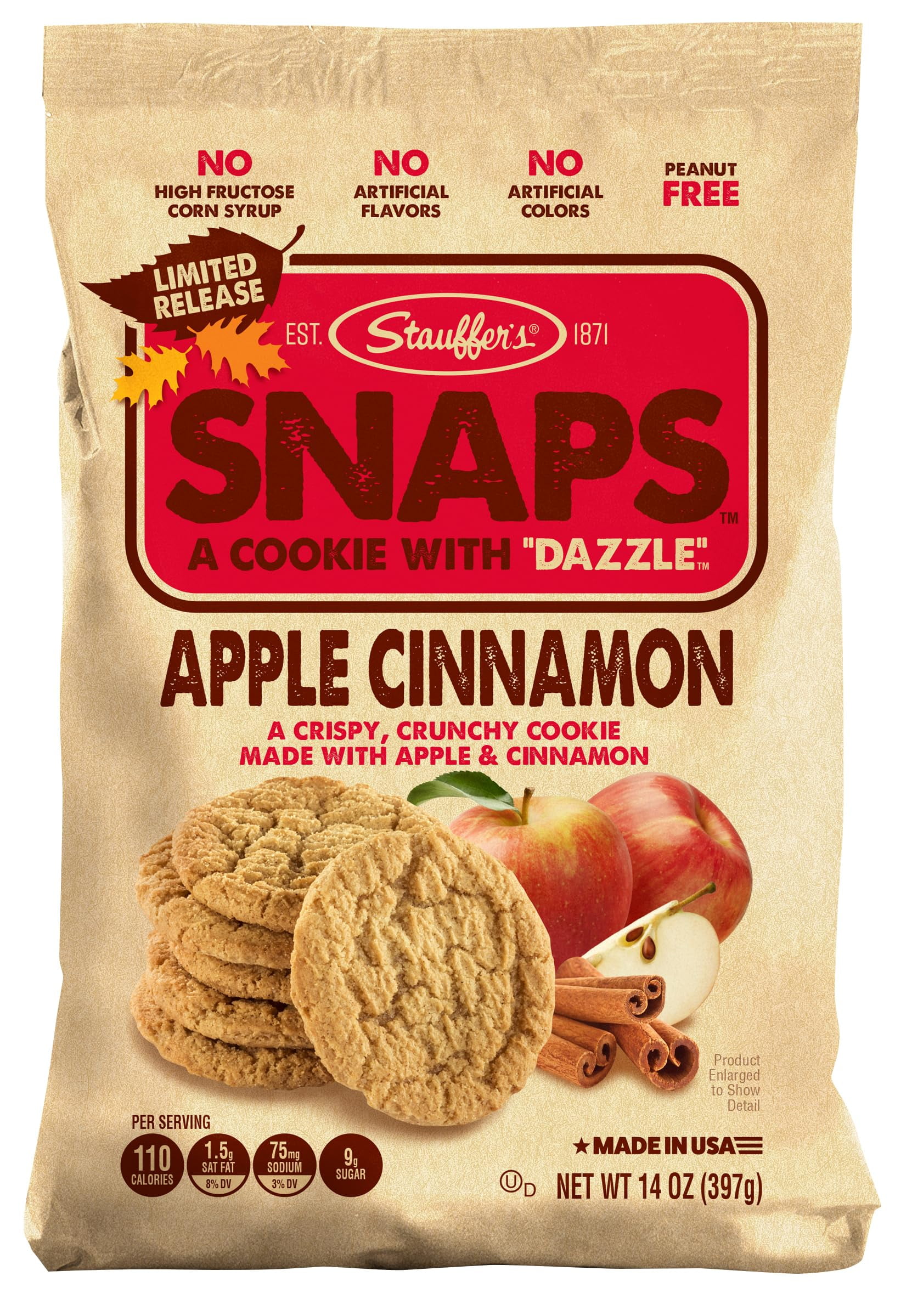 STAUFFERS Apple Cinnamon SNAPS MMF7 Cookies - 14oz Bag - Apple Cinnamon ...
