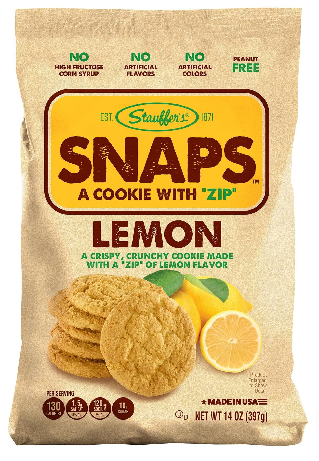 STAUFFERS Lemon SNAPS Cookies MMF7 - 14oz Bag - Lemon Flavored Cookies ...