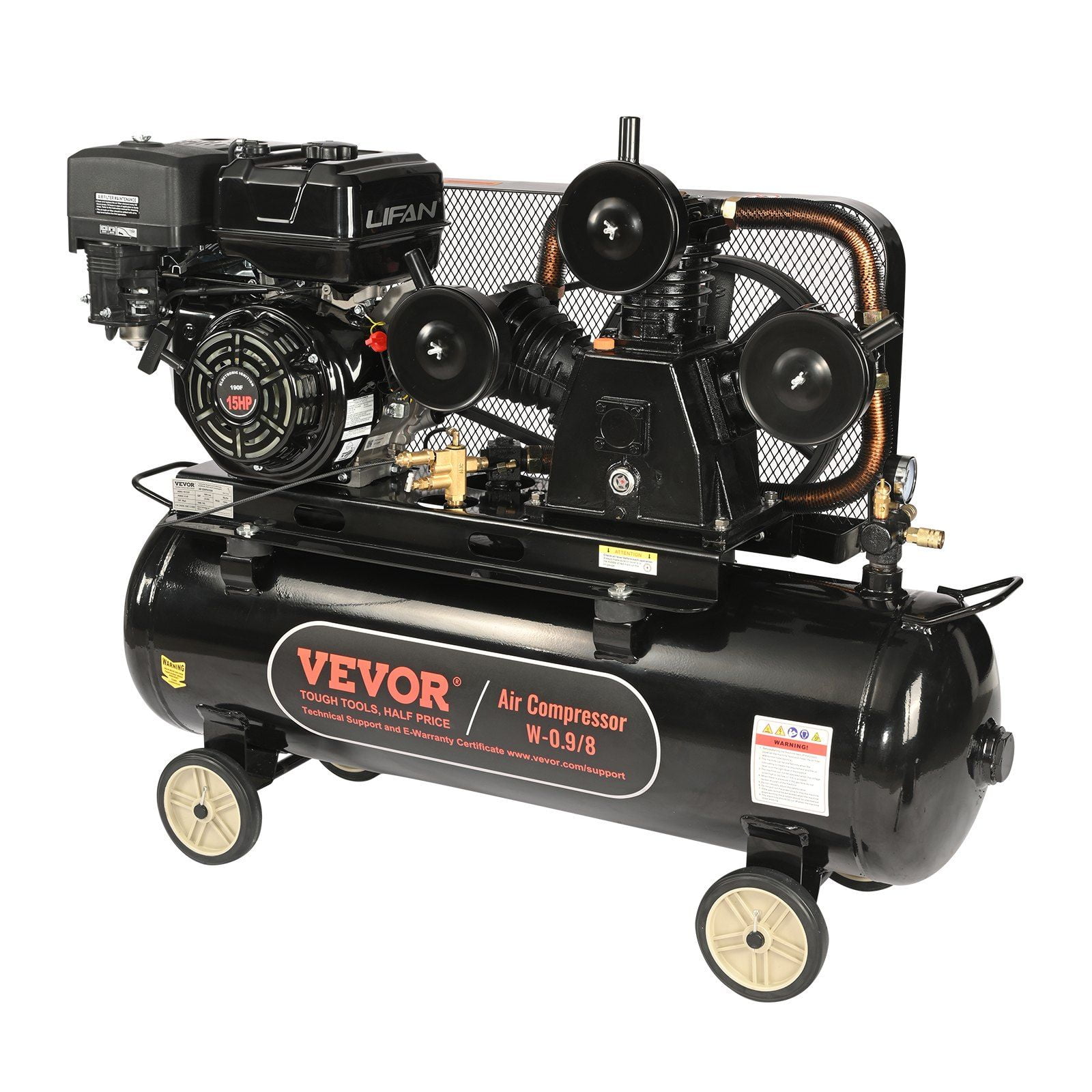 STAWAY 15HP Gas Air Compressor - 30 Gallon Tank, 33CFM@115PSI, Heavy ...