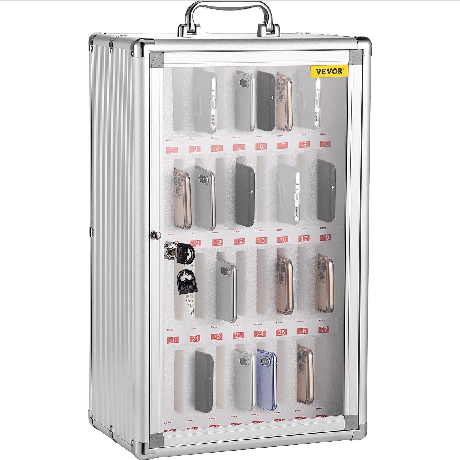 STAWAY 36 Slots Cell Phone Storage Cabinet - Aluminum Locker Box with ...