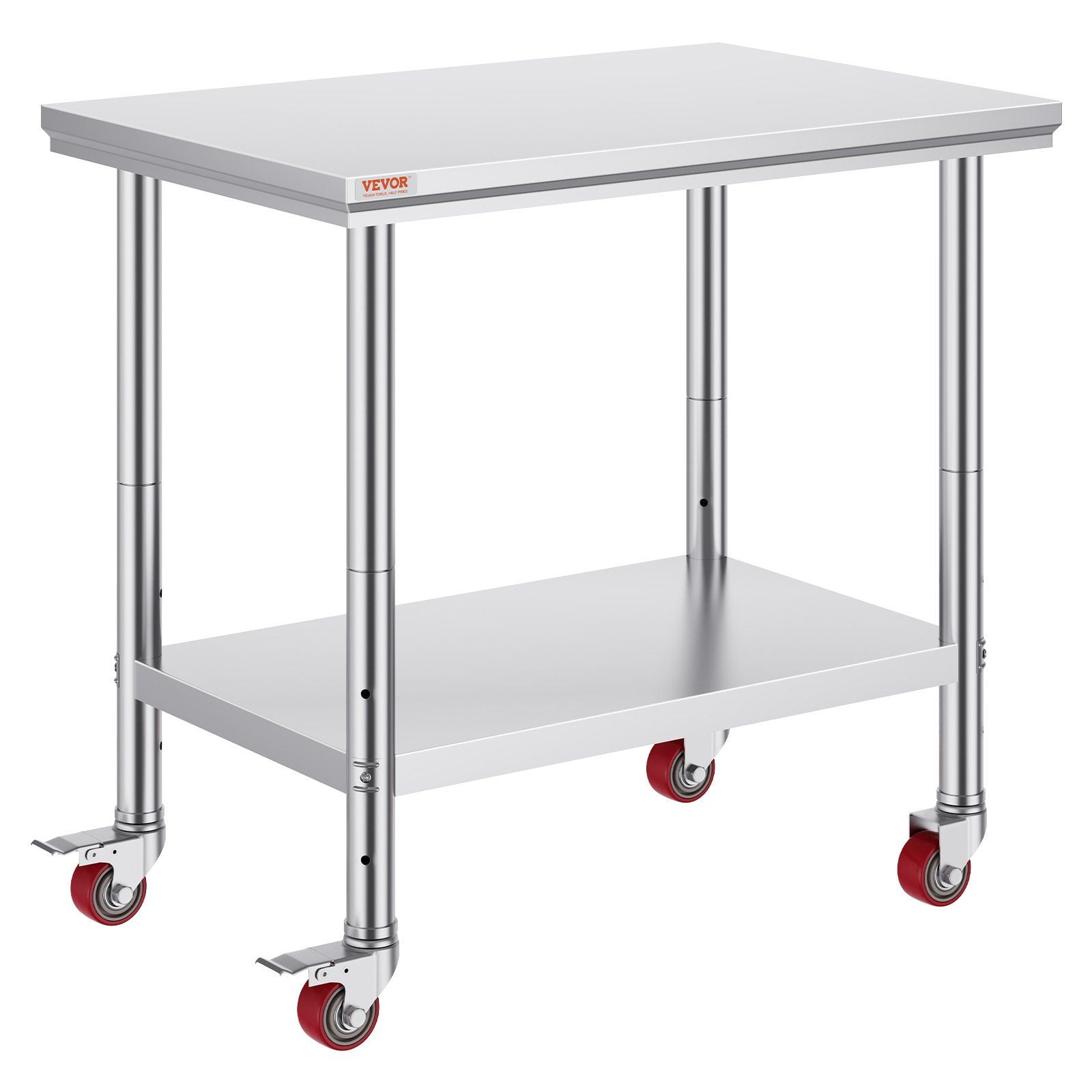 Staway 36x24 Inch Stainless Steel General Purpose Table with Wheels and ...