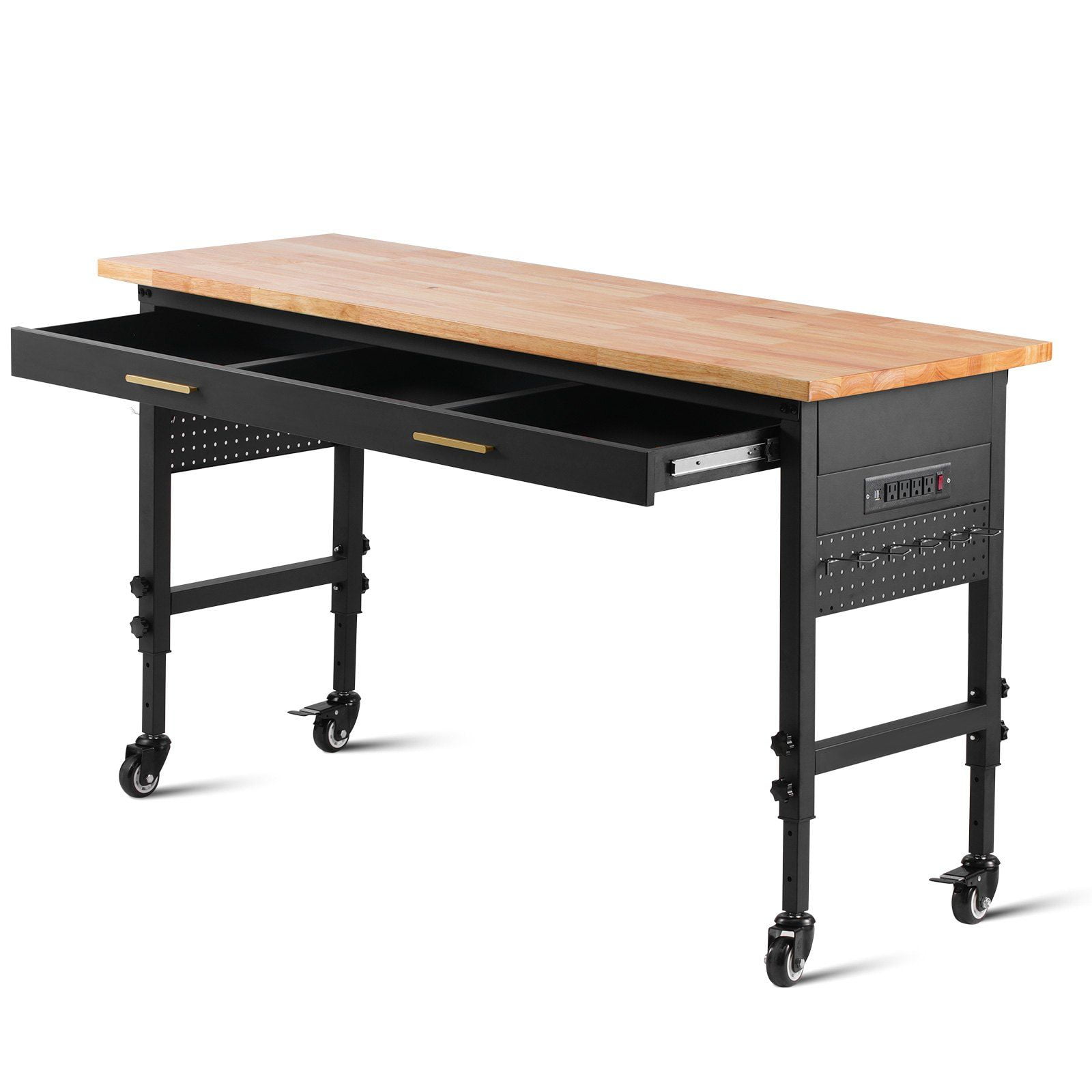 STAWAY 60" Workbench - Adjustable Height Table with Power Outlet ...