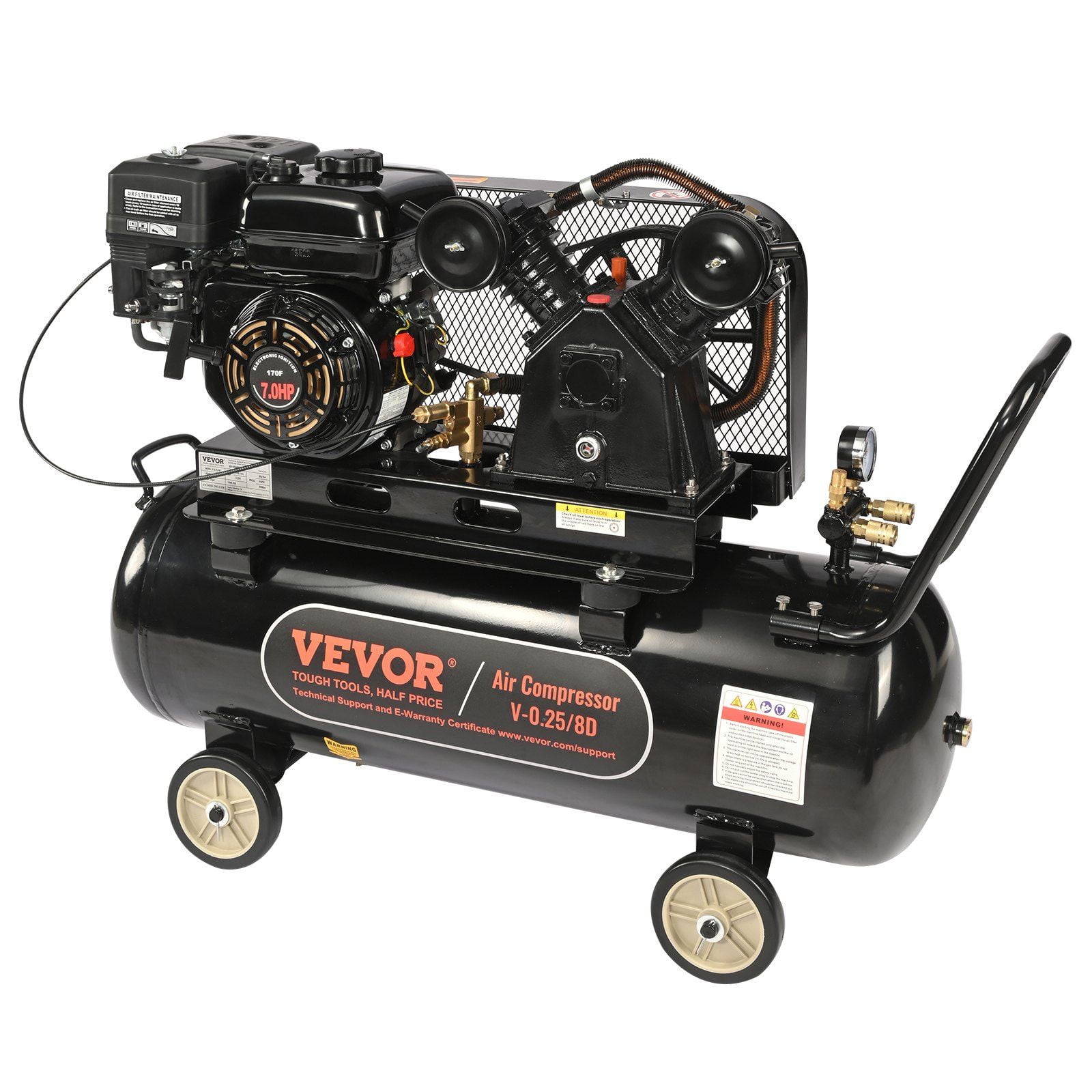 STAWAY 7HP Gas Powered Air Compressor - 21 Gallon Tank, 9CFM@115PSI ...