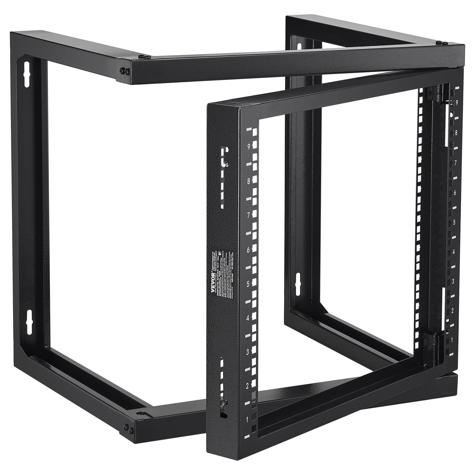 STAWAY 9U Open Frame Server Rack - 150 lbs Capacity - 180° Hinged Door ...