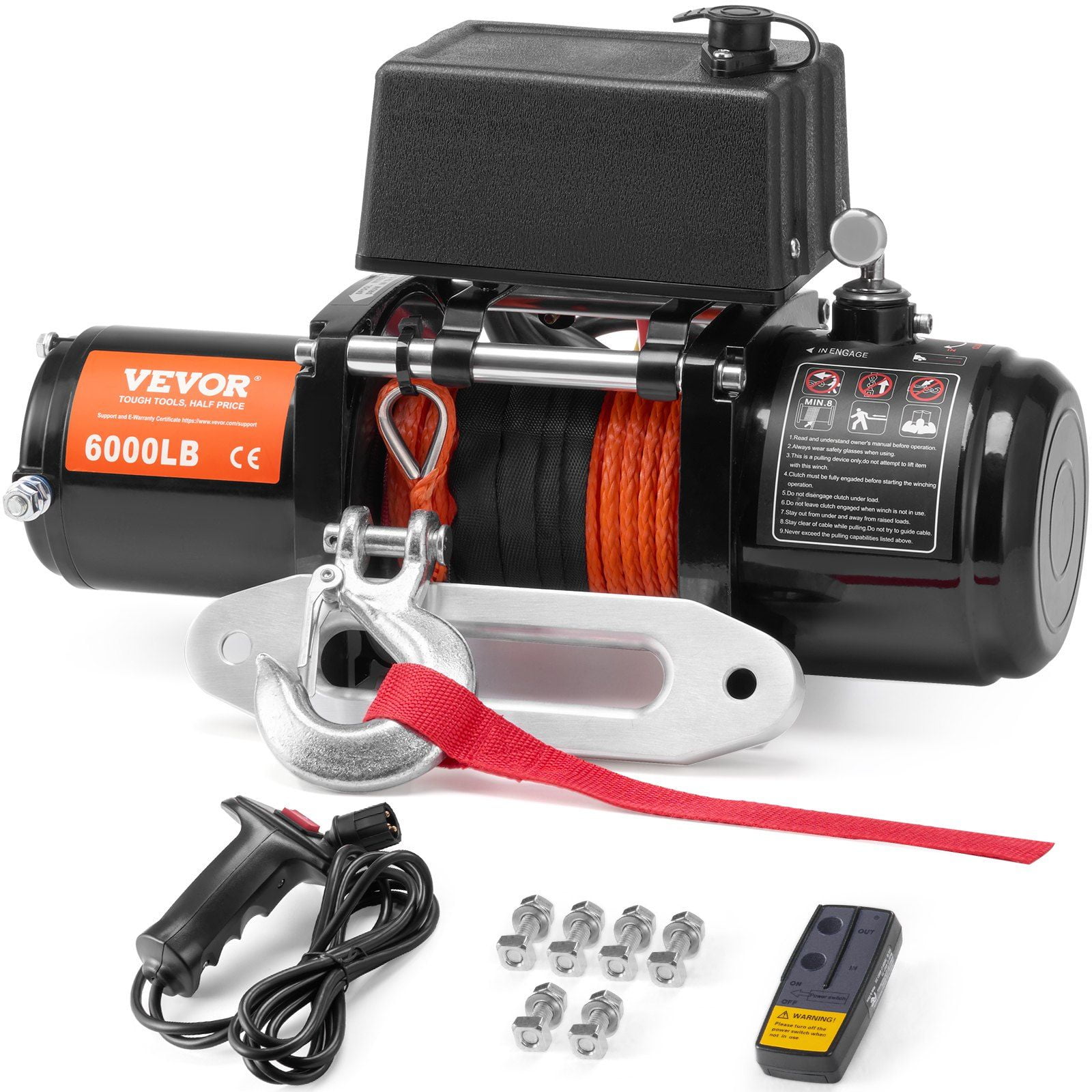 STAWAY Electric Winch - 6000 lb Heavy-Duty Off-Road Recovery Winch with ...