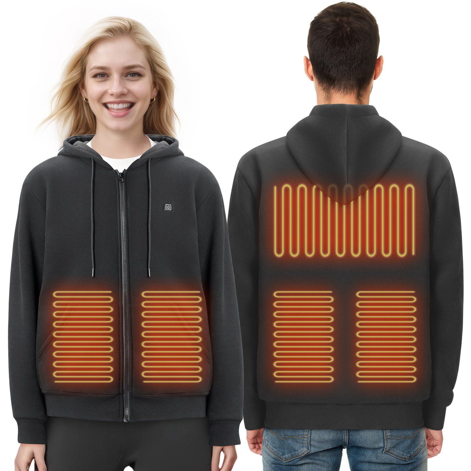 STAWAY Heated Hoodie Sweatshirt - Unisex Battery Powered Zip Up for Men ...
