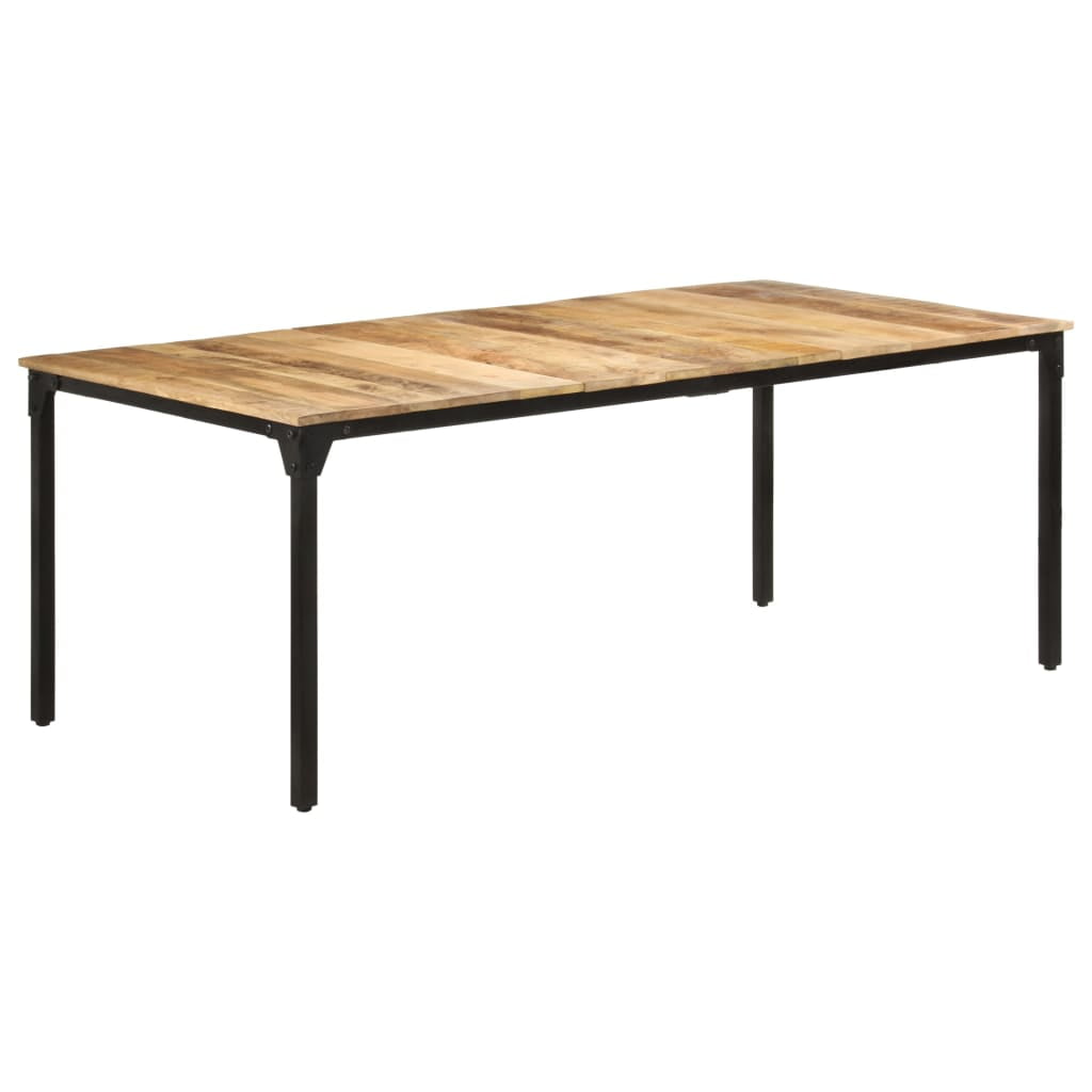 STAWAY Industrial Solid Mango Wood Dining Table - Rustic Brown, 6 ...
