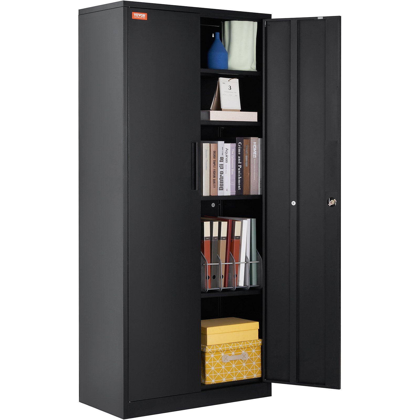STAWAY Metal Storage Cabinet - Steel Locking Cabinet with 2 Magnetic ...