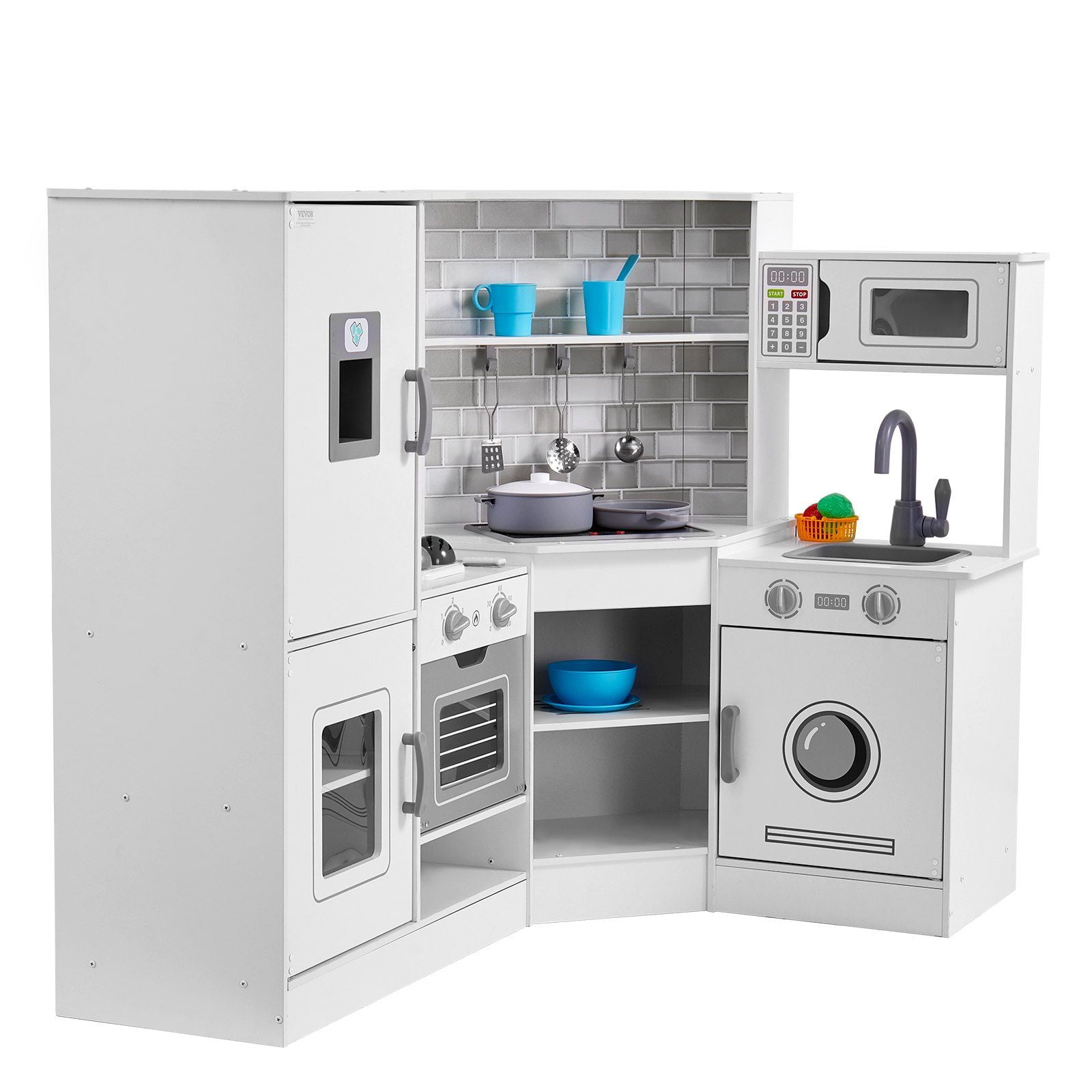 STAWAY Realistic Kitchen Playset for Kids - 24 Piece Cooking Toy with ...