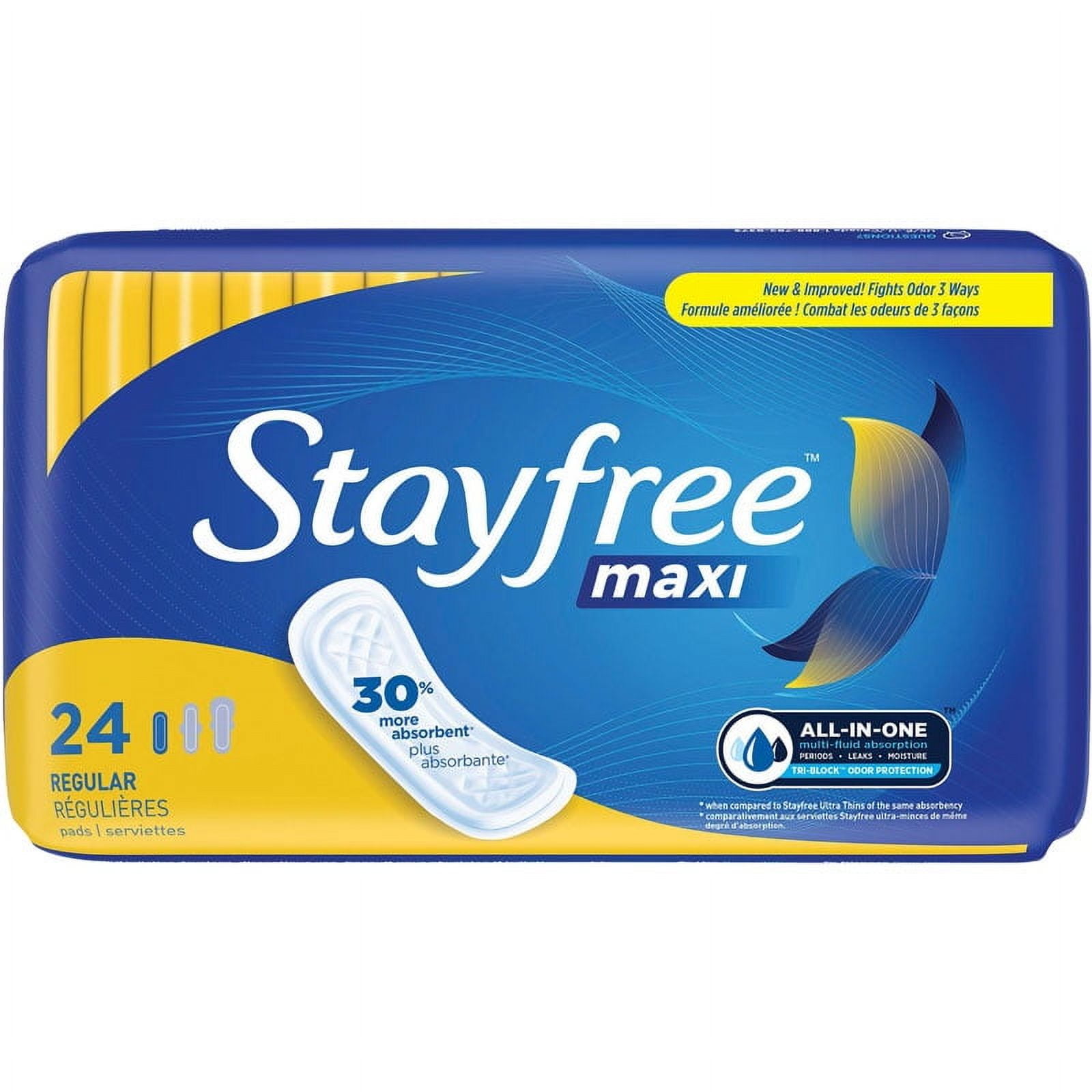 STAYFREE Maxi Pads, Super 24 ea (Pack of 3) - Walmart.com