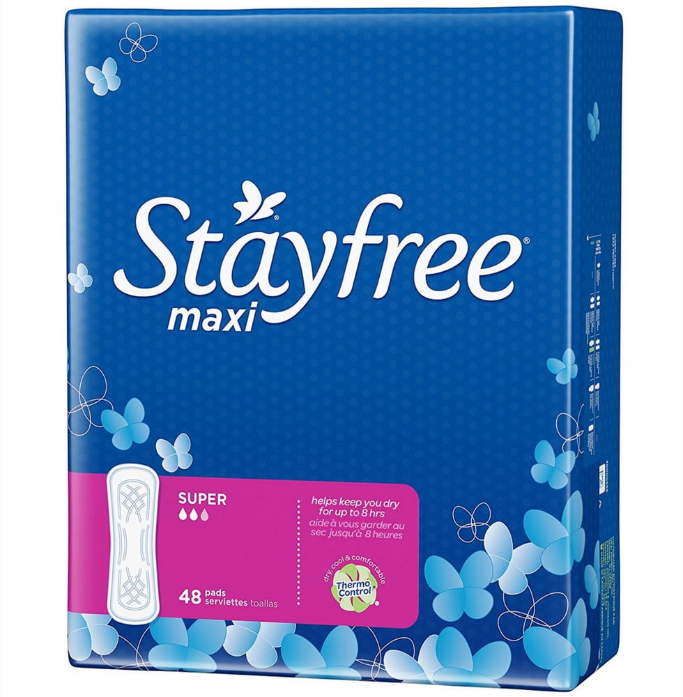 STAYFREE Maxi Pads, Super 48 ea (Pack of 6) - Walmart.com