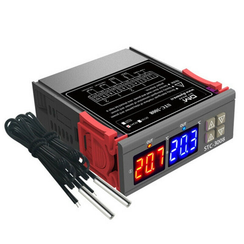 STC 3008 Intelligent Digital Display Double Temperature Controller AC ...