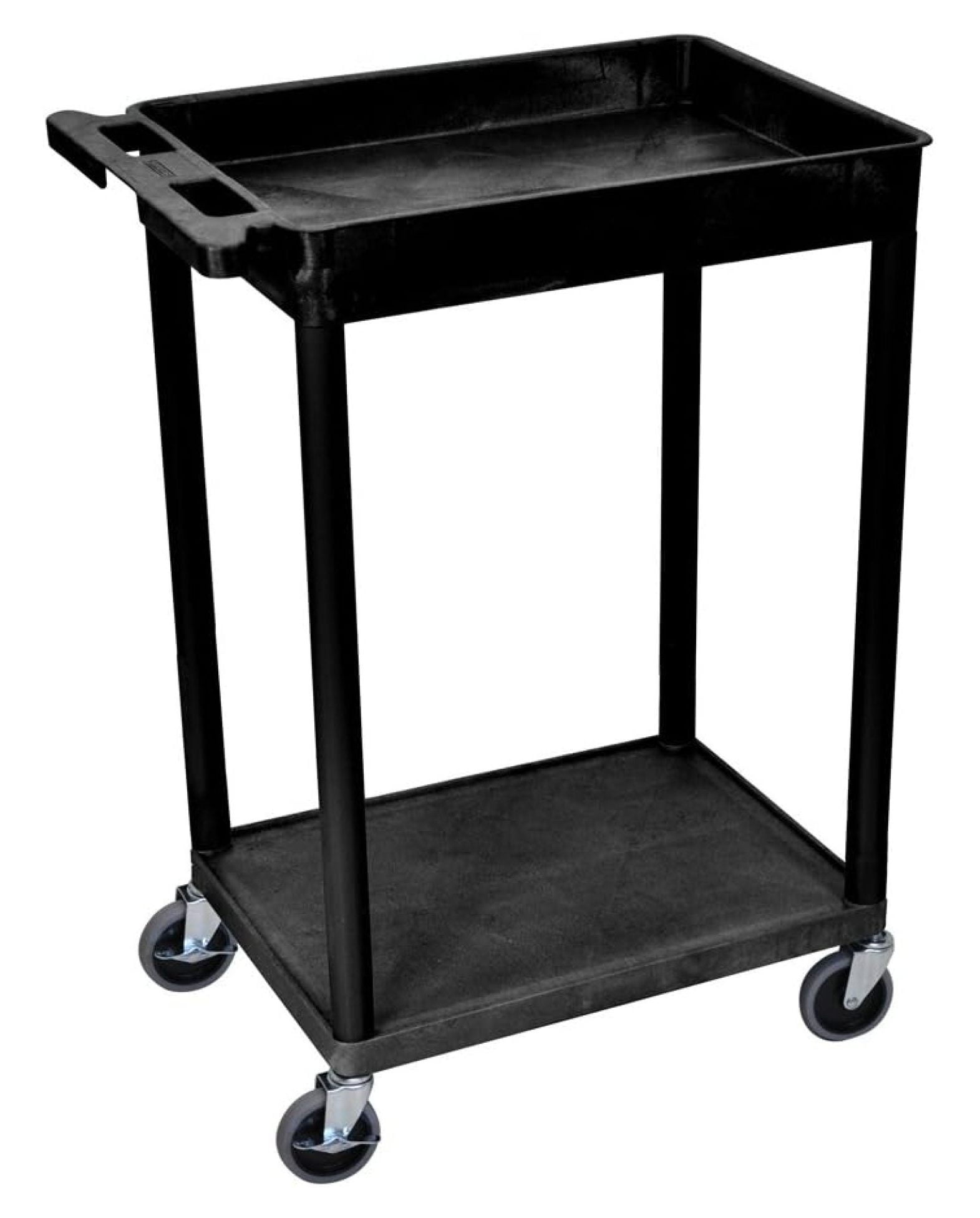 STC12-B Top Tub and Bottom Flat Shelf Cart - Black - Walmart.com