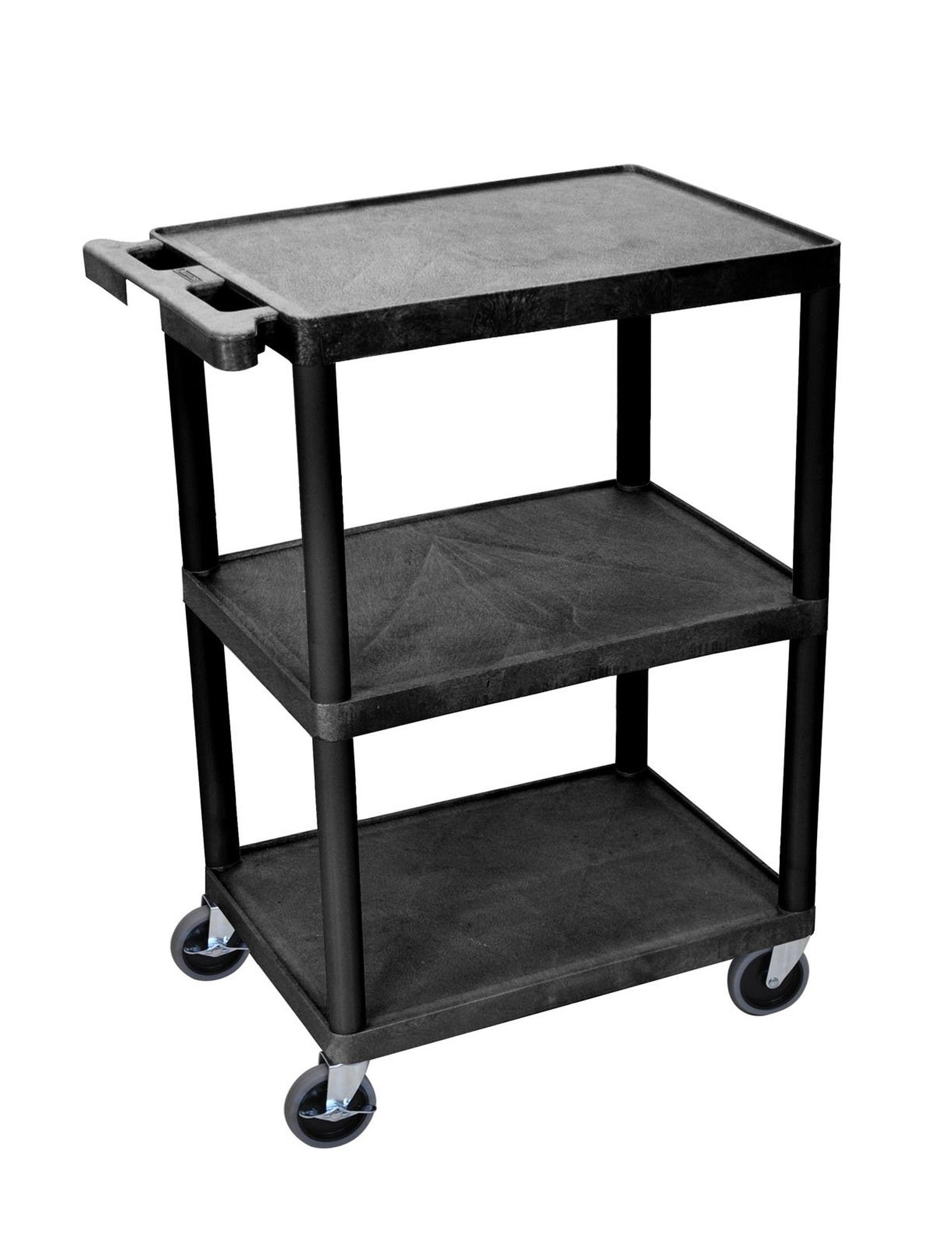 STC222-B 3-Shelf Utility Cart, Black - Walmart.com