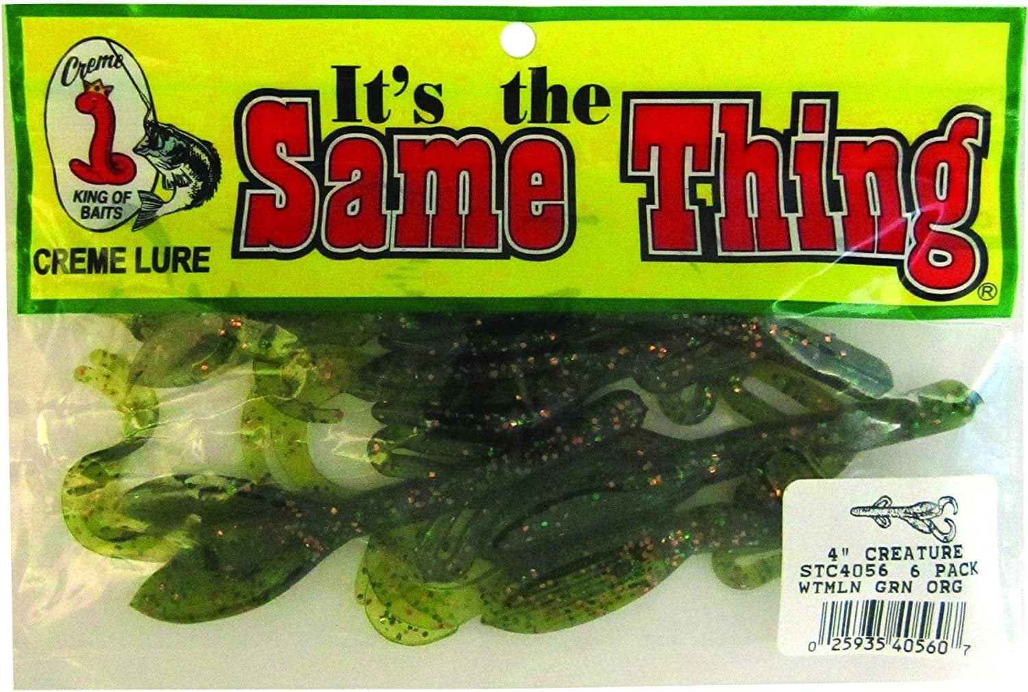 STC4056 Creme Lure Same Thing 4" Creature Watermelon Green Orange 6 Pk ...