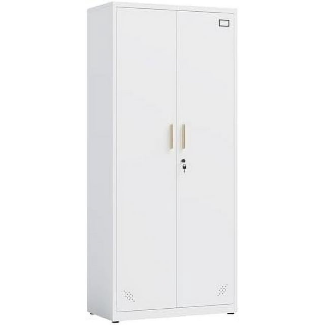 STCKJXX Metal Cabinet with 2 Doors and 4 Adjustable Shelves Steel ...