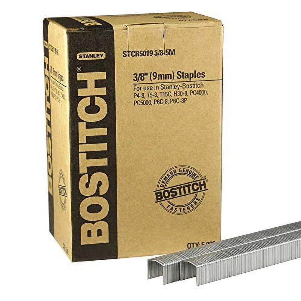 STCR5019 3/8-5M Power Crown Staples, (5) Boxes, 5,000 per Box, (25,000 ...