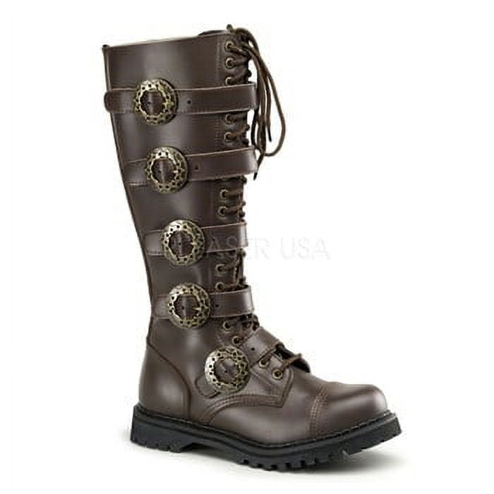 STEAM-20, 12 Eyelet 3 Strap Steel Toe Brown Leather Calf Boot - Walmart.com