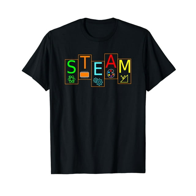 STEAM Symbols T- Shirt STEM Science Engineering ART Math Tee - Walmart.com