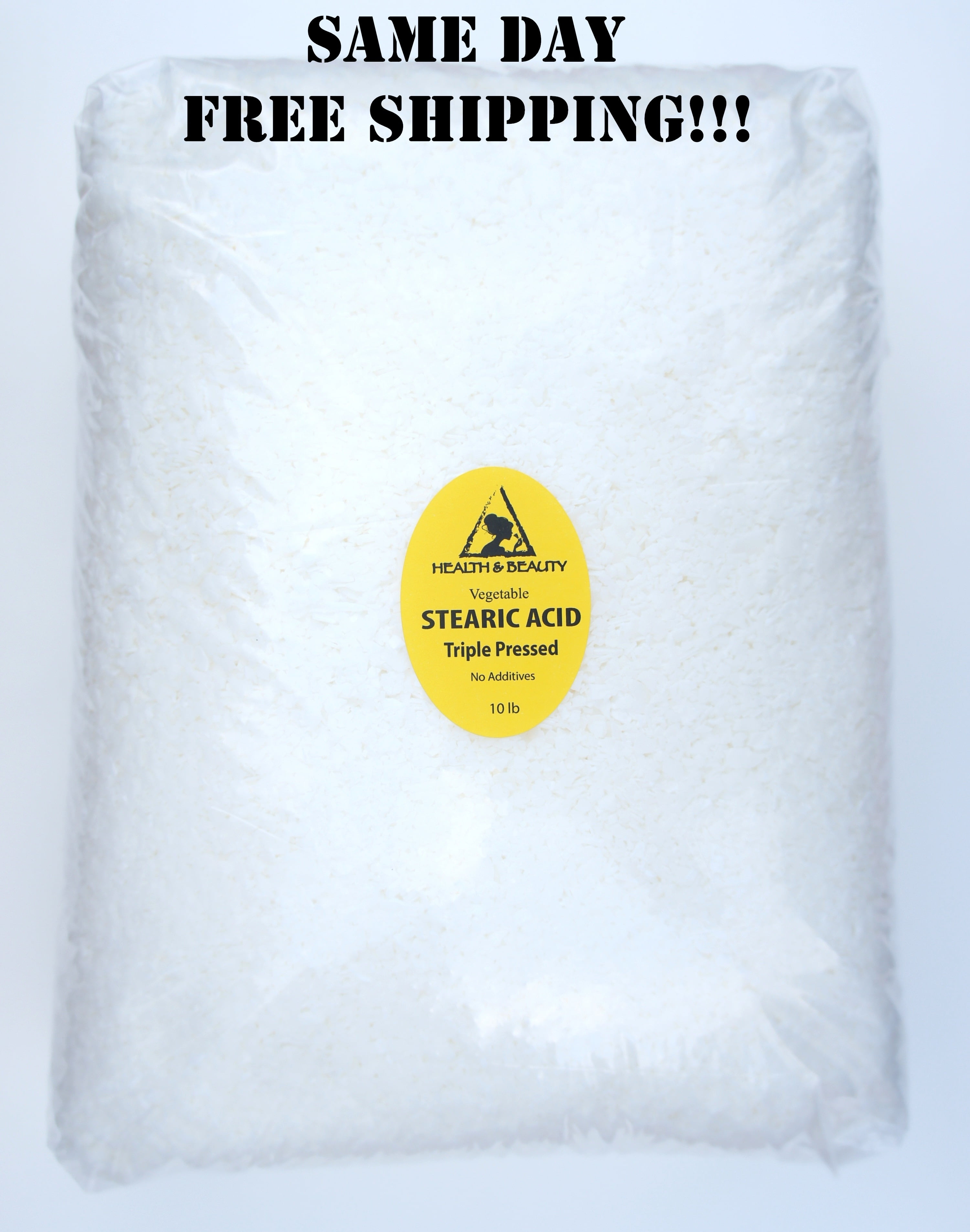 STEARIC ACID VEGETABLE TRIPLE PRESSED PASTILLES BEARDS 100% PURE 10 LB ...
