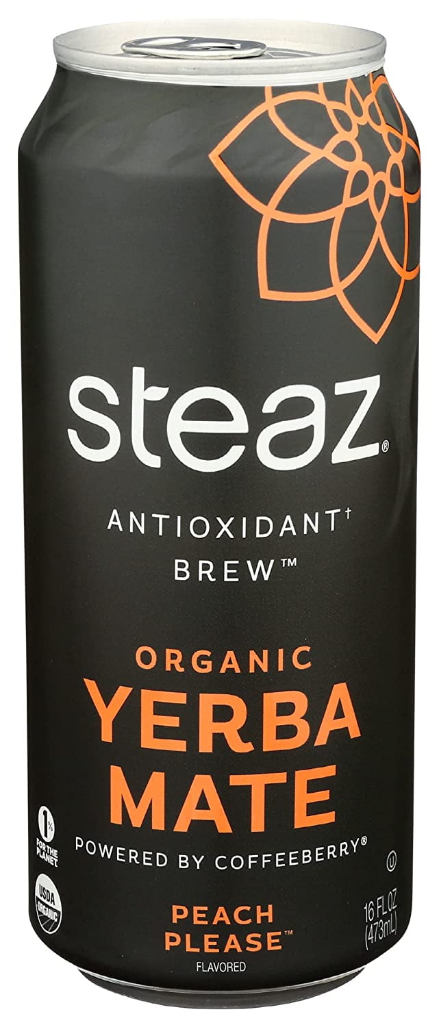 STEAZ Organic Peach Please Yerba Mate, 16 FZ Pack of 12 - Walmart.com STEAZ Organic Peach Please Yerba Mate, 16 FZ Pack of 12 - Walmart.com