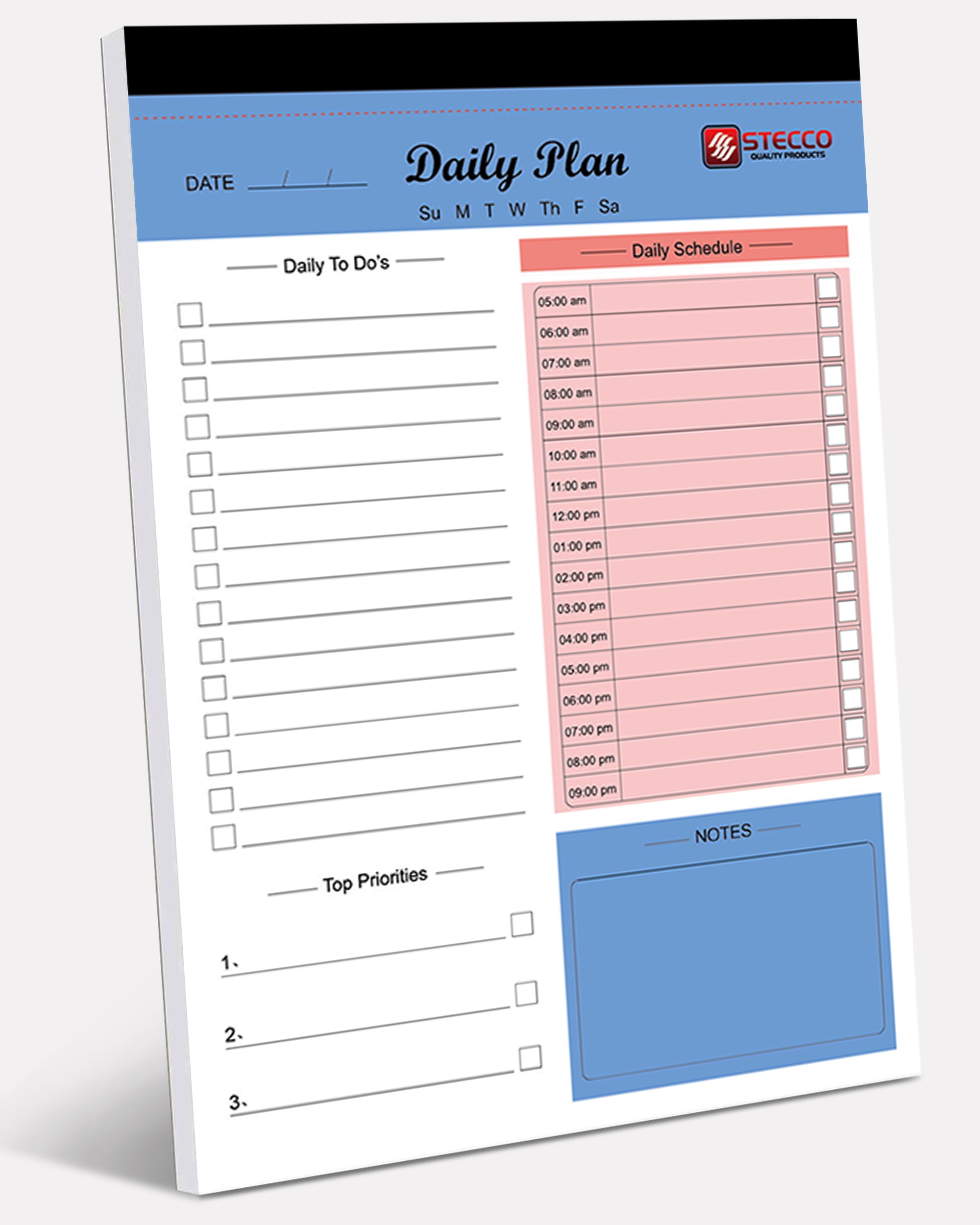 STECCO Personal Organizer Notepad - Daily To Do List Work Planner ...