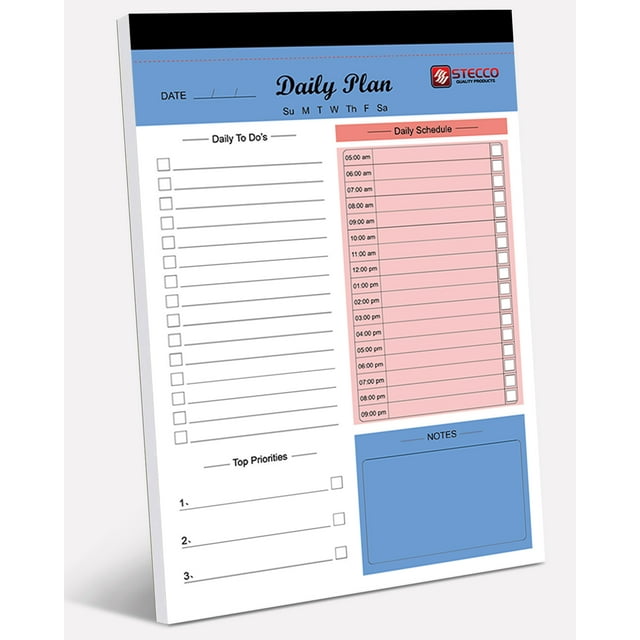 STECCO Personal Organizer Notepad - Daily To Do List Work Planner ...