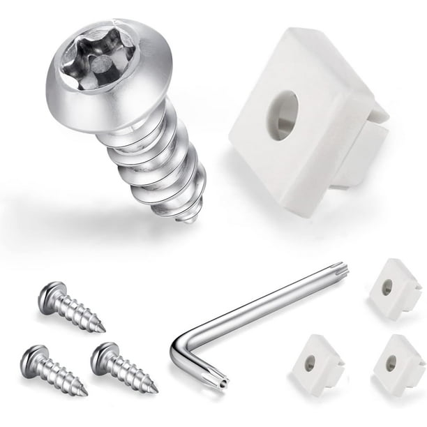 STEEL HAWK Stainless Steel Security License Plate Security Fastener Kit ...