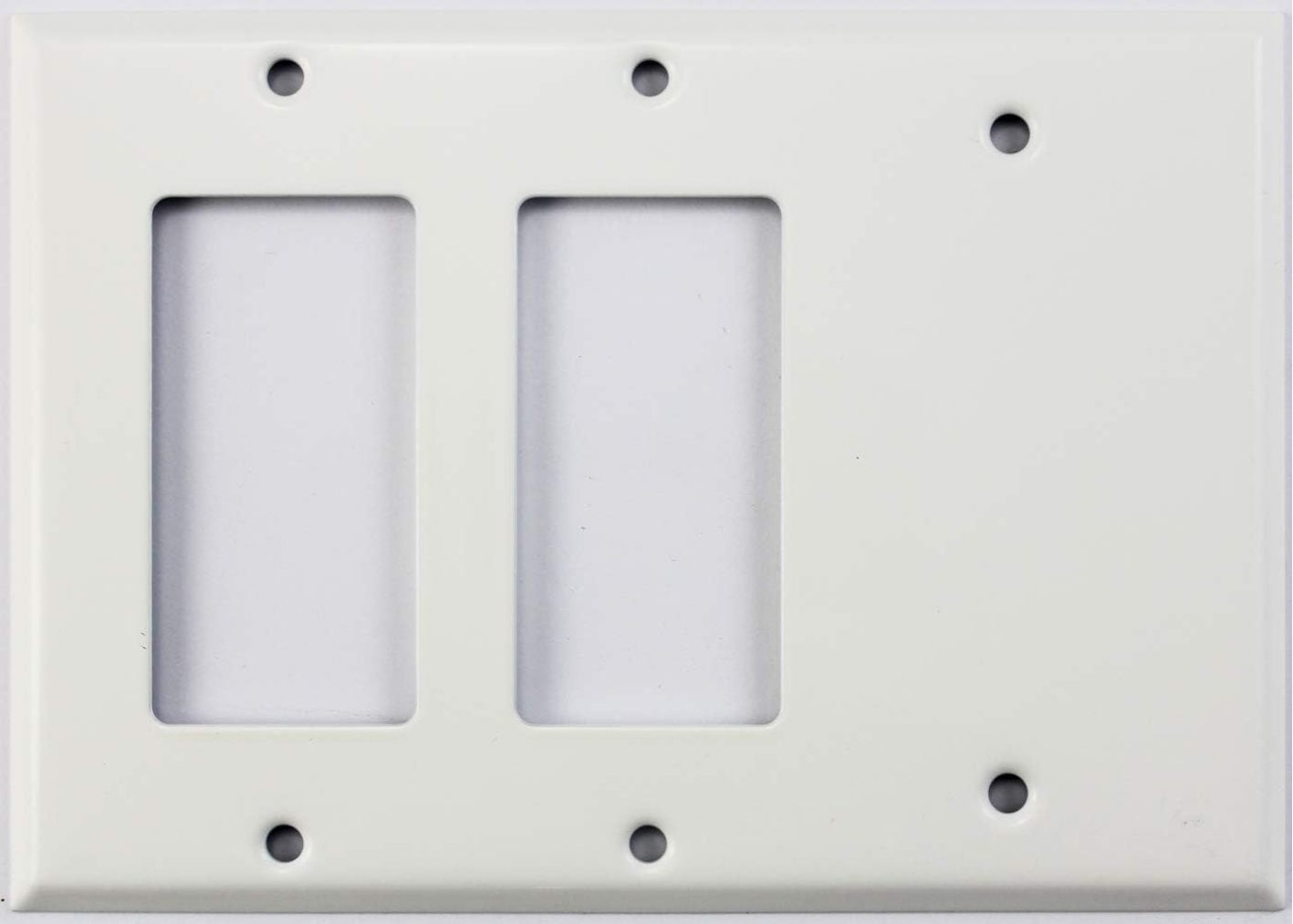 STEEL (Not Plastic) Smooth White 3 Gang Combo Wall Plate - 2 GFCI ...