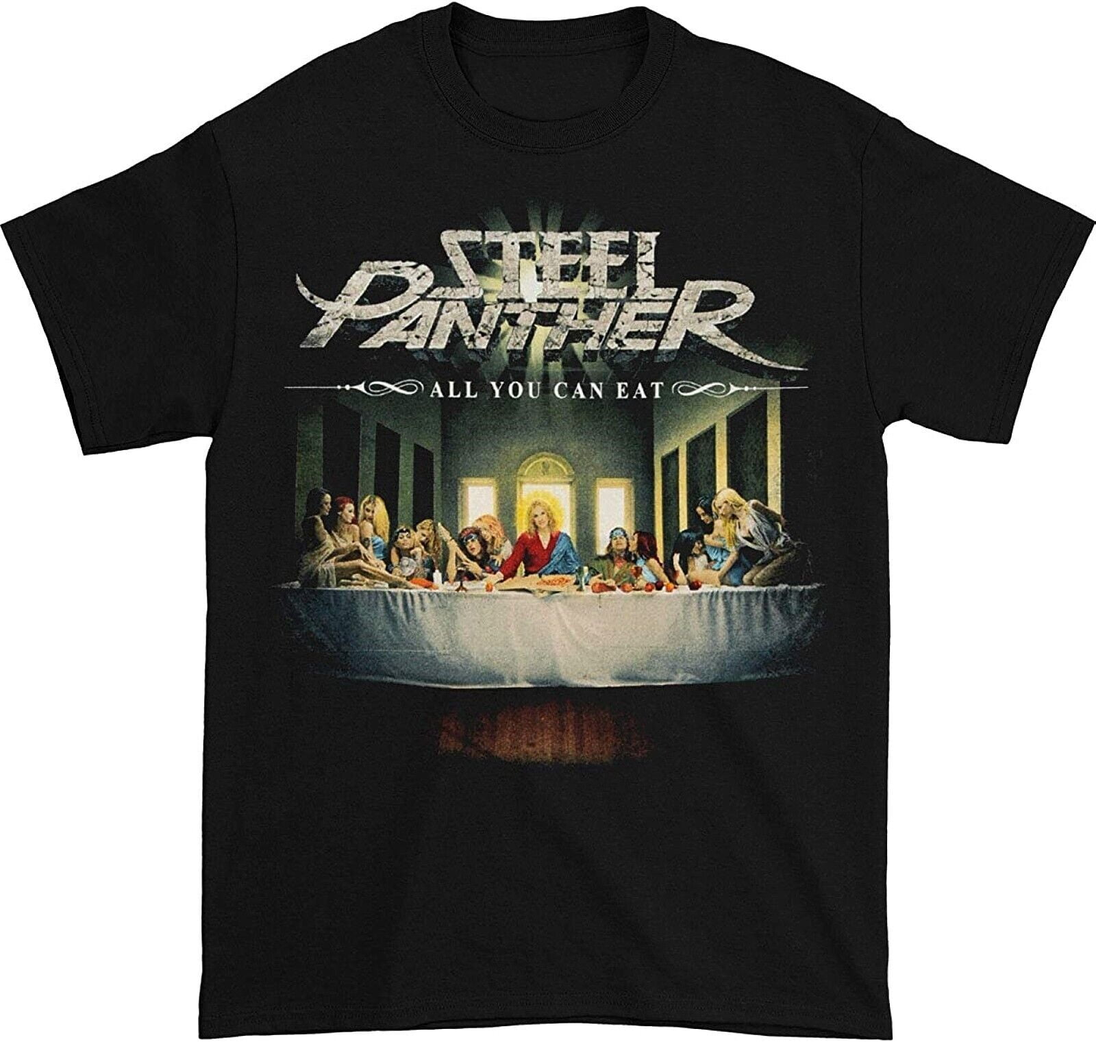 STEEL PANTHER cd cvr ALL YOU CAN EAT Official SHIRT SML New feel steel ...