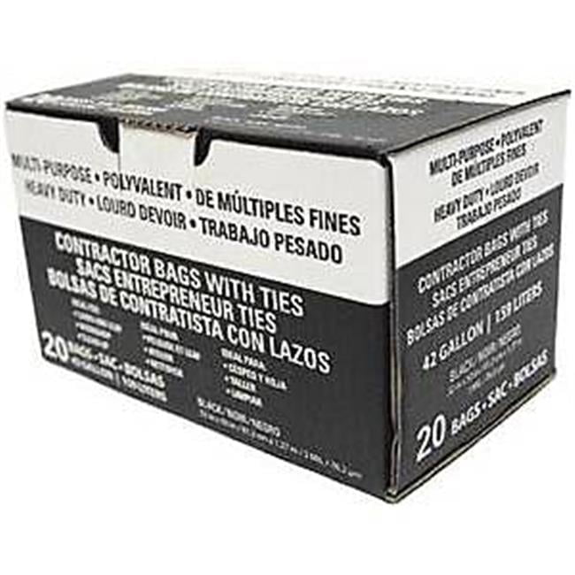 STEELCOAT FG-P9934-01A Contractor Bag, 42 gal Capacity, Black - Walmart.com